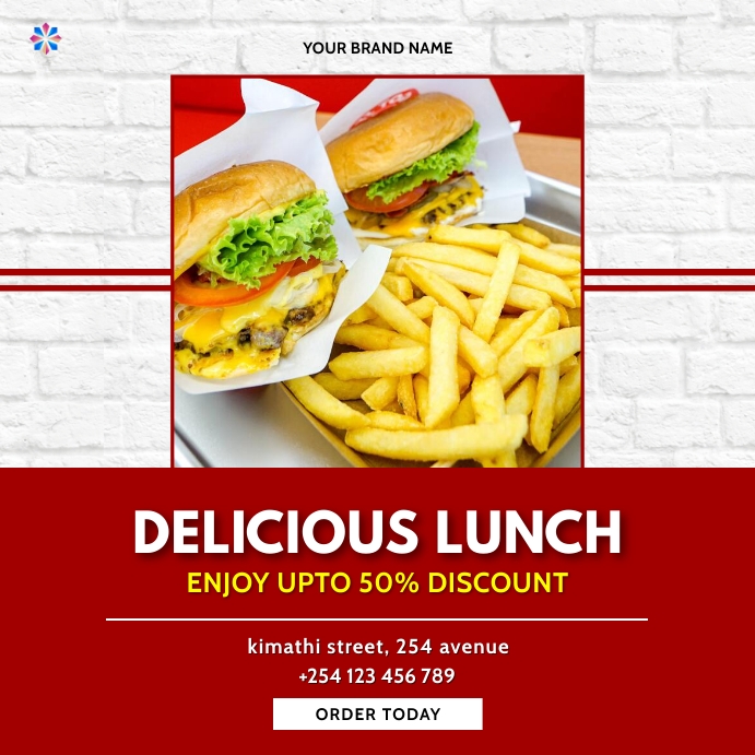 burger chips food menu restaurant sale flyer Template | PosterMyWall