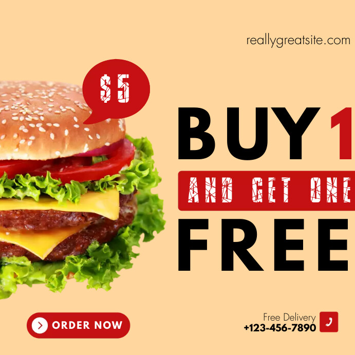 Modèle BURGER DEAL RESTAURANT INSTAGRAM TEMPLATE | PosterMyWall
