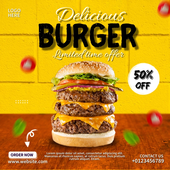 Plantilla de Burger Deals Ads | PosterMyWall