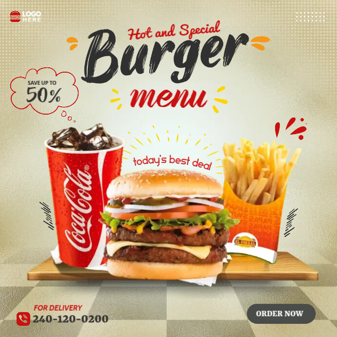 Burger Deals Ads Template | PosterMyWall