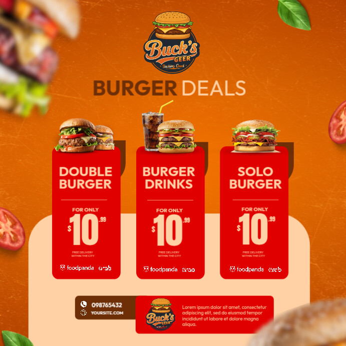 Burger Deals Template | PosterMyWall