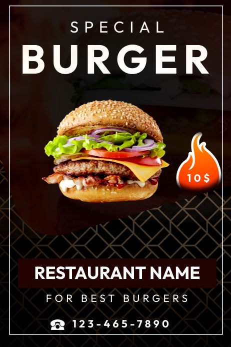 BURGER Template | PosterMyWall