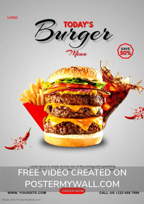BURGER Template | PosterMyWall