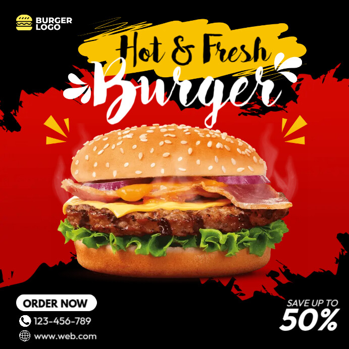 Burger Design Template | PosterMyWall
