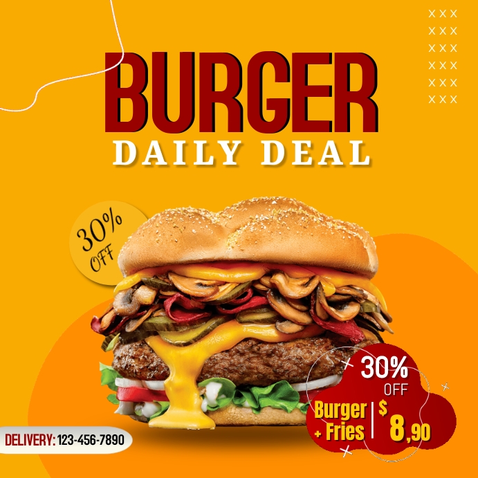 Burger Design Template | PosterMyWall