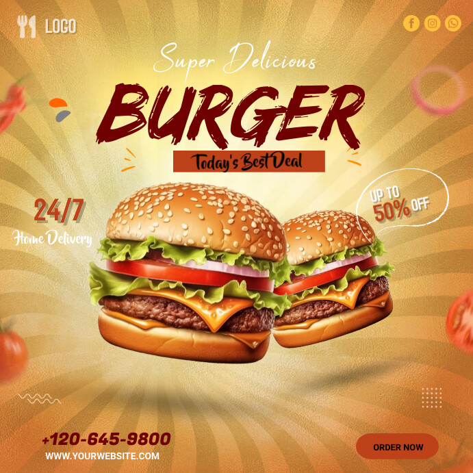 Burger Template | PosterMyWall