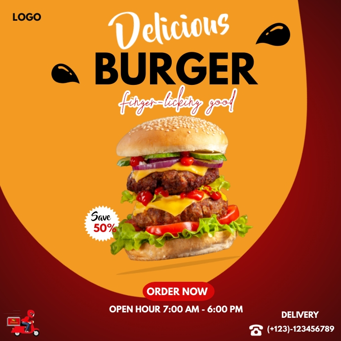 Burger Template | PosterMyWall