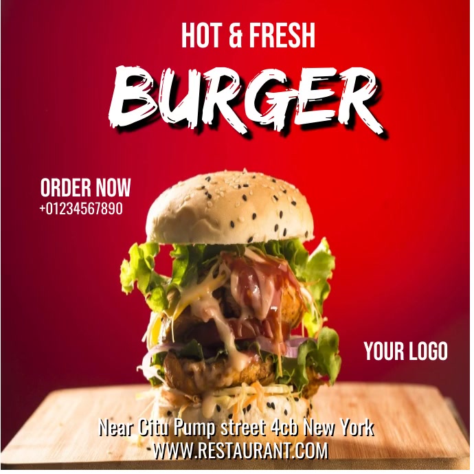 Burger Template | PosterMyWall