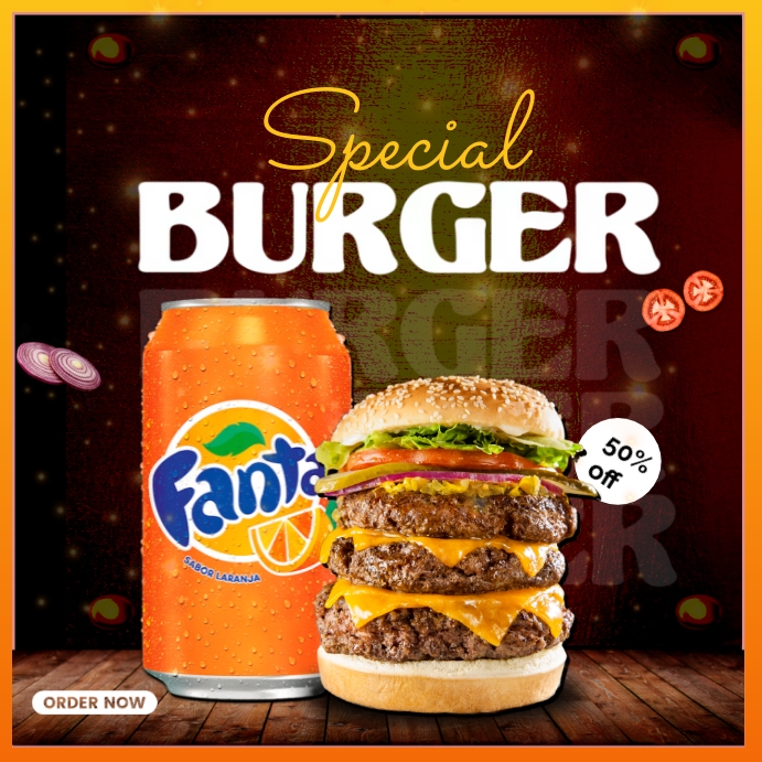 BURGER DESIGN Template | PosterMyWall