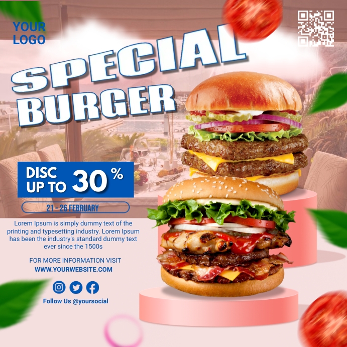 Burger Discount Template | PosterMyWall