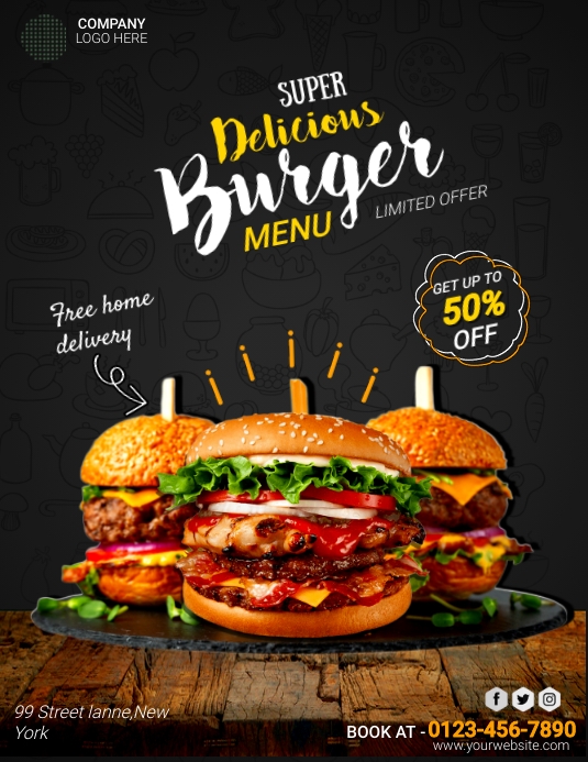 Burger discount Flyer template | PosterMyWall