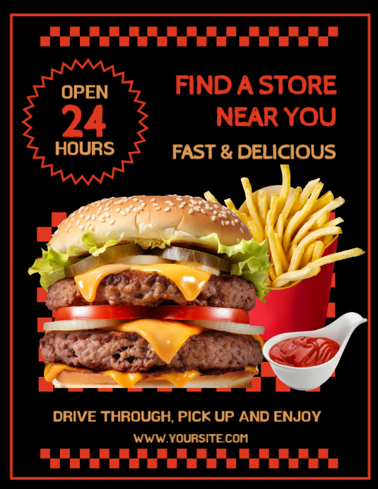 burger fast & delicious Template | PosterMyWall