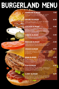 Burger Bar Restaurant Pub Menu Template | PosterMyWall