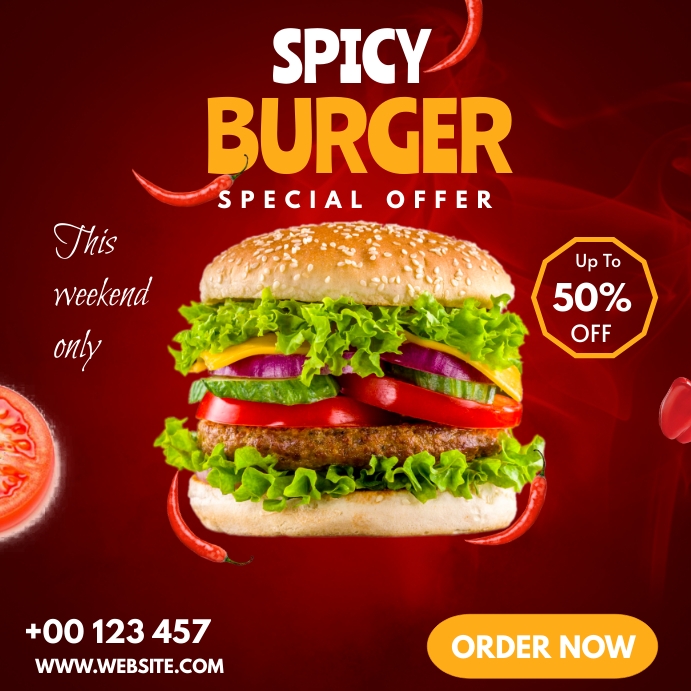 Burger flayer Template | PosterMyWall