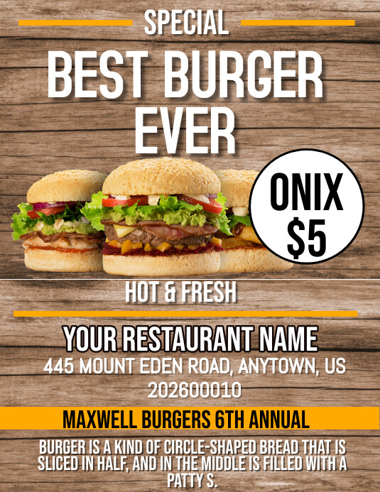 Burger flyer Template | PosterMyWall