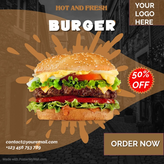 Burger flyer template | PosterMyWall