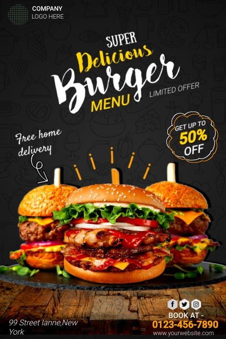Burger Flyer template | PosterMyWall