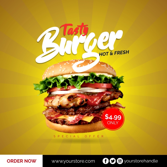 BURGER FLYERS Template | PosterMyWall