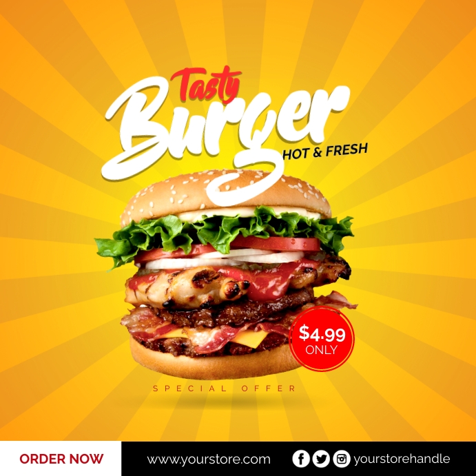 BURGER FLYERS Template | PosterMyWall