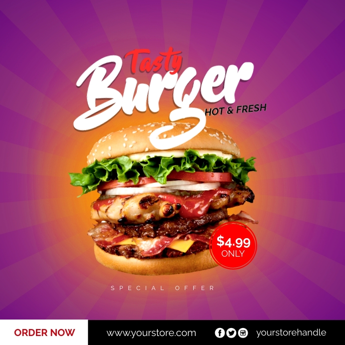 Brosur Brosur Burger Templat | PosterMyWall