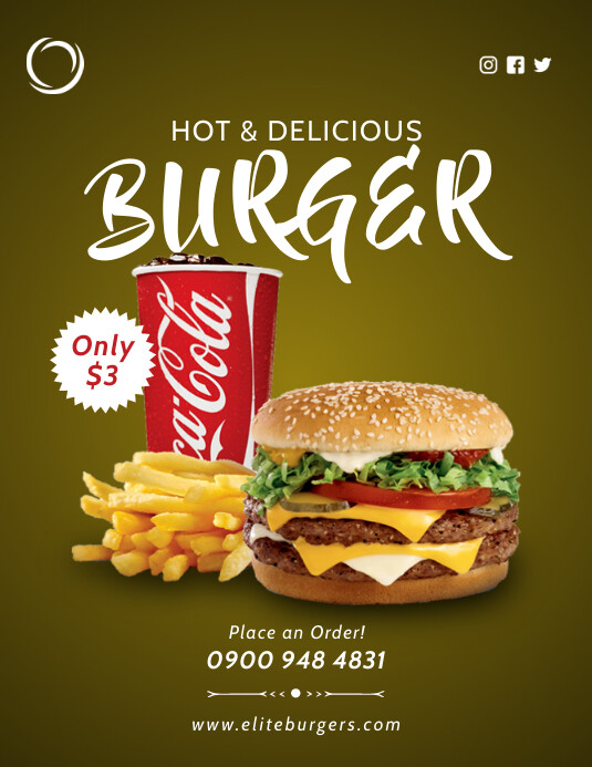Burger flyers Template | PosterMyWall