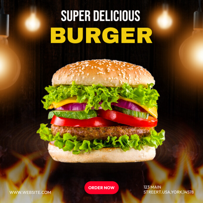 burger food ad template | PosterMyWall