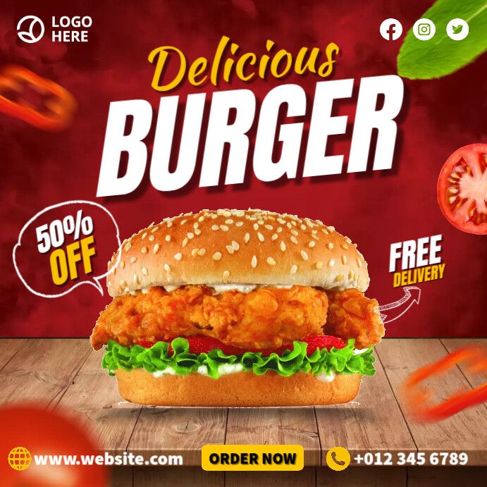 Burger Food Menu Template | PosterMyWall