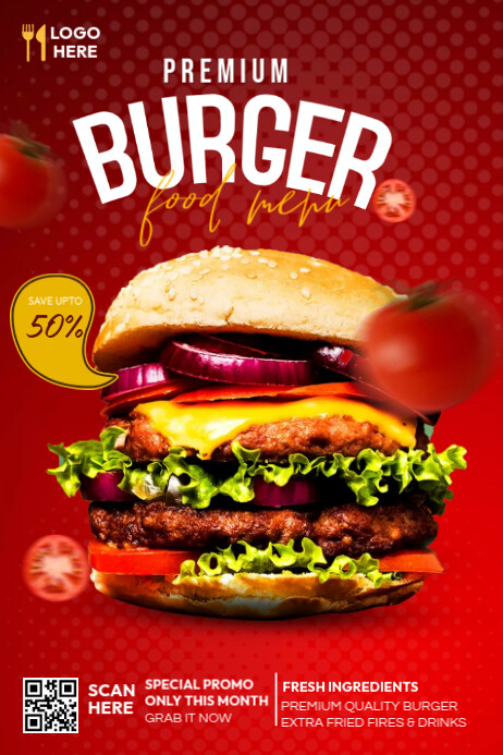 Burger Food Menu Template | PosterMyWall