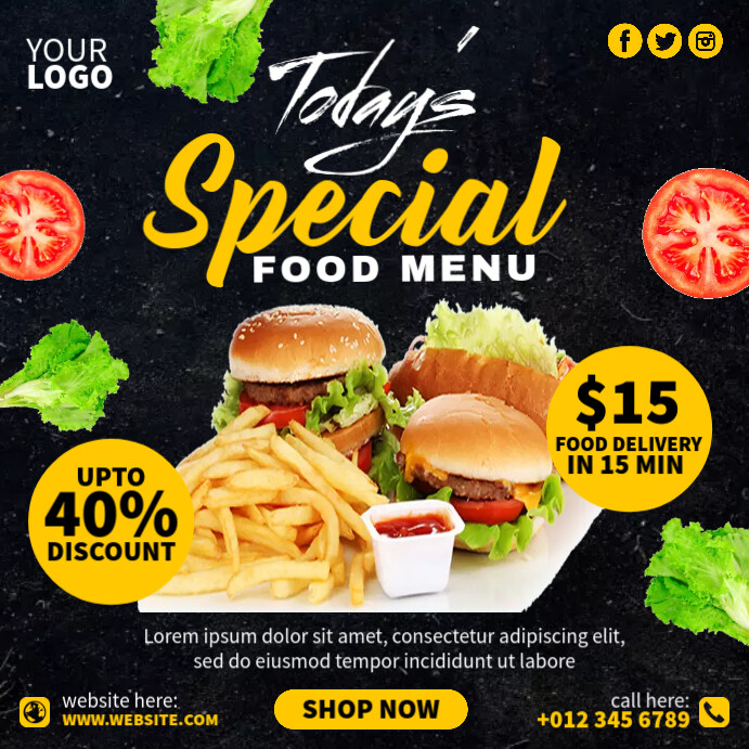 Burger Food Menu Template | PosterMyWall