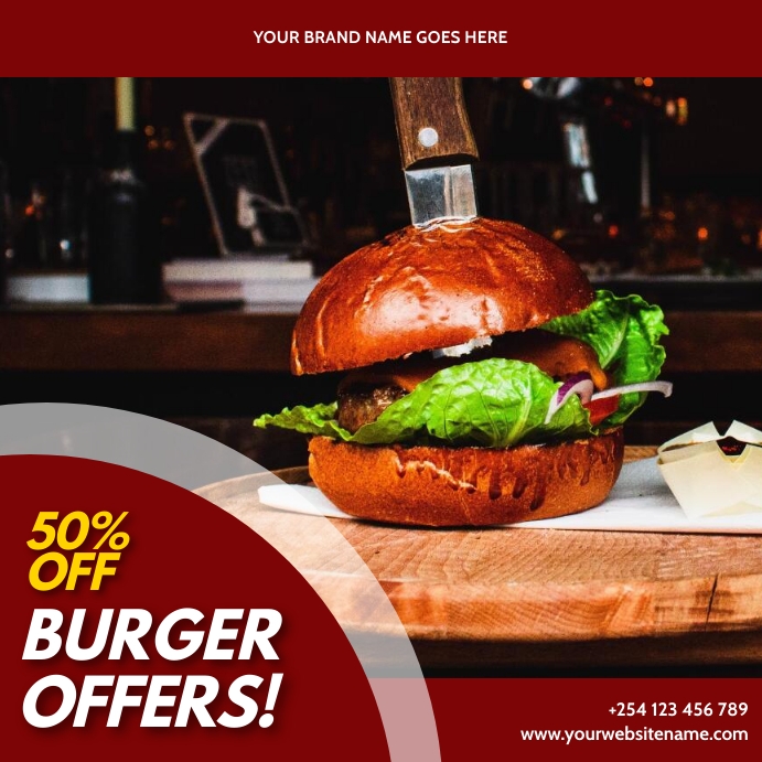 Brosur Brosur Penjualan Restoran Menu Makanan Burger Templat | PosterMyWall