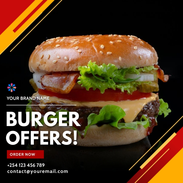 burger food menu restaurant sale flyer Template | PosterMyWall