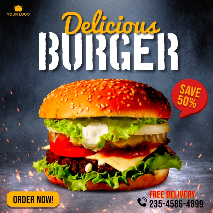 Copy of Burger food promotion social media instagram | PosterMyWall