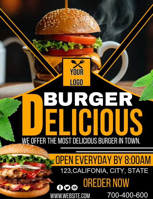 Burger food promotion social media post Template | PosterMyWall