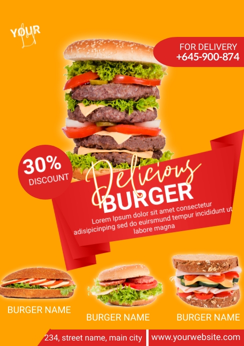 BURGER FOOD TEAMPLET Template | PosterMyWall
