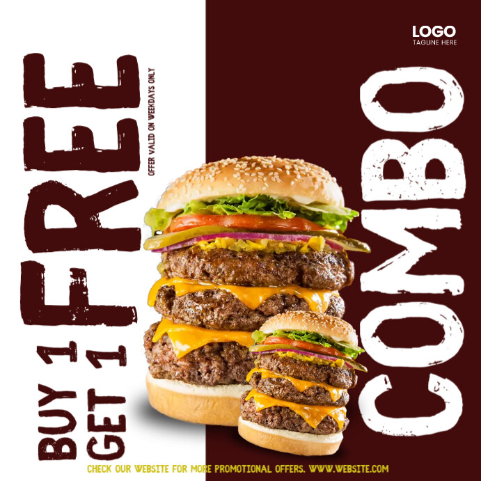 Copy of Burger Free Combo | PosterMyWall