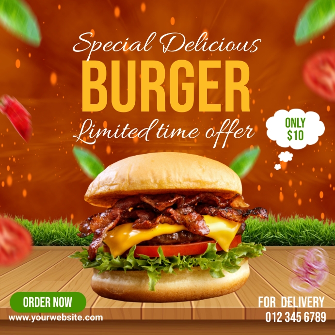 Burger Instagram Template | PosterMyWall
