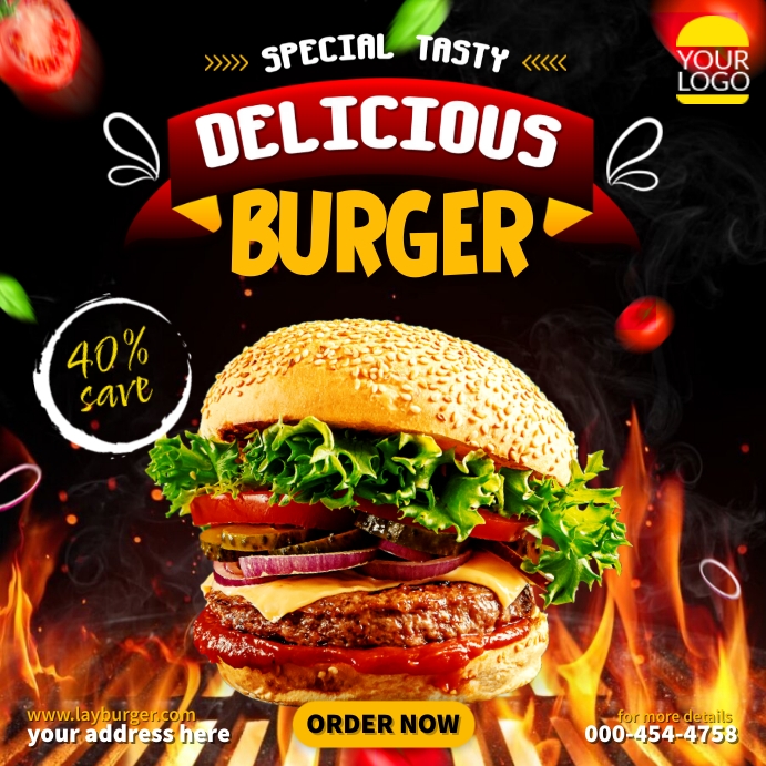 Copy of Burger Instagram Post | PosterMyWall