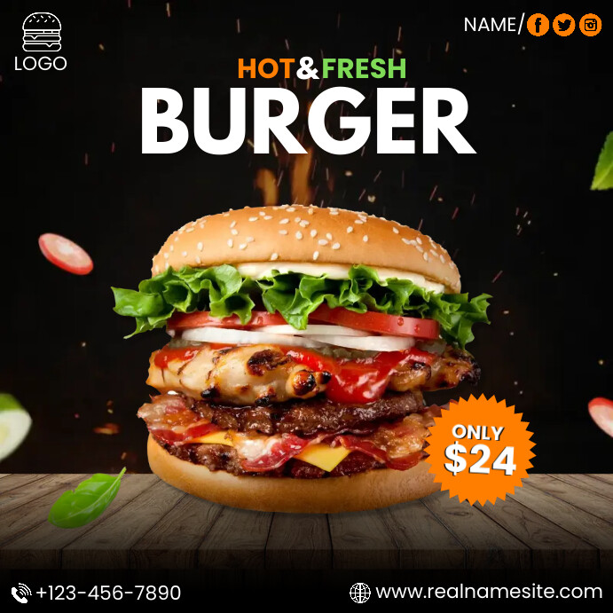 Burger Instagram Post Template | PosterMyWall