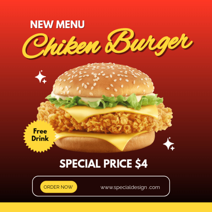 Burger instagram post Template | PosterMyWall