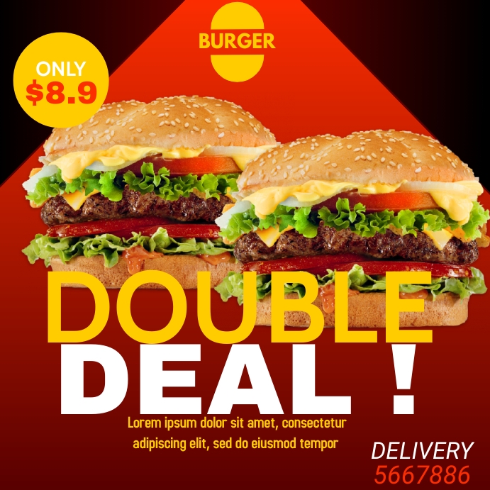 BURGER INSTAGRAM POST Template | PosterMyWall