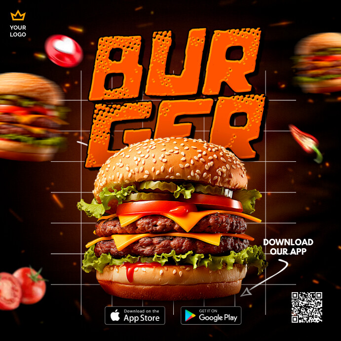 burger Instagram post Template | PosterMyWall
