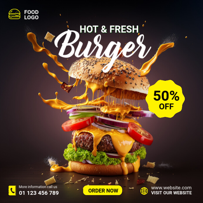 Burger Instagram post Template | PosterMyWall