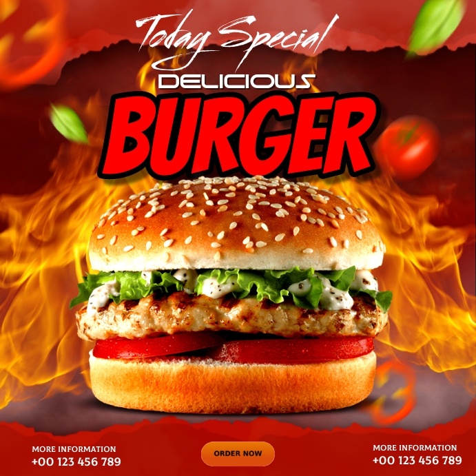 Plantilla de Burger Instagram Post Template | PosterMyWall