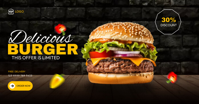 burger item ad template | PosterMyWall