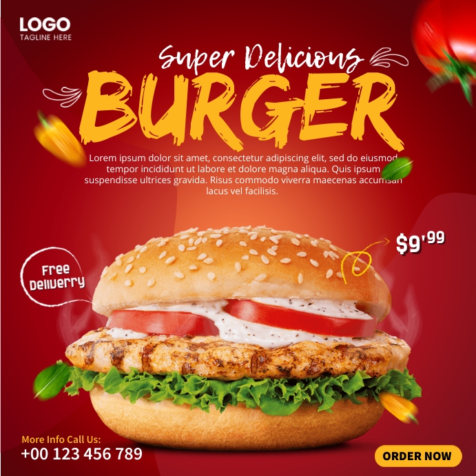 Burger Limited Offer Template | PosterMyWall