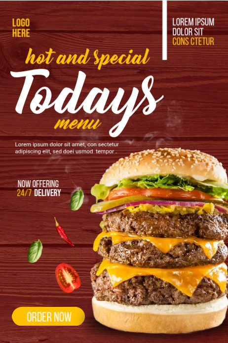 Burger Menu AD Template | PosterMyWall