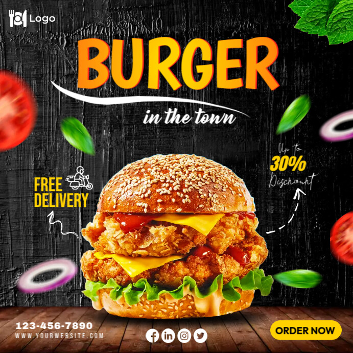 Burger Menu Ads Template | PosterMyWall