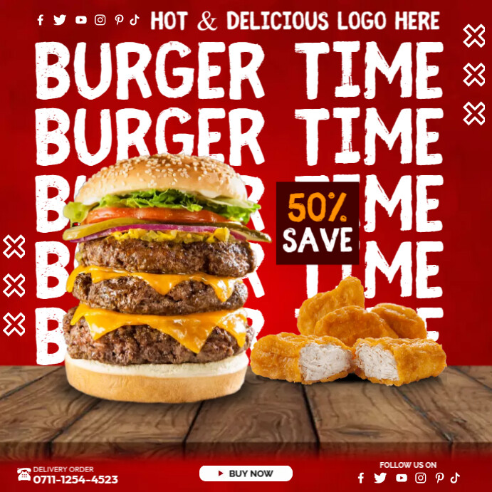 Burger Menu Ads Template | PosterMyWall