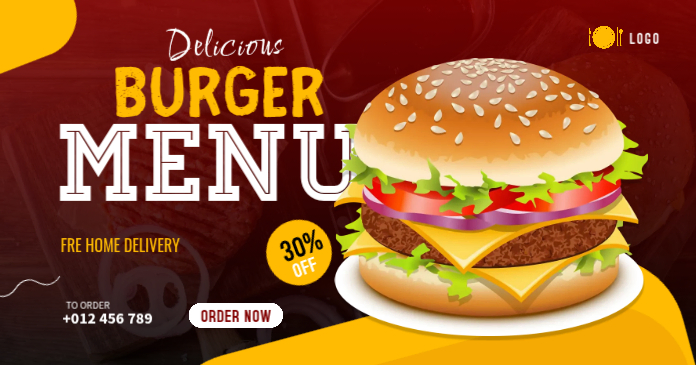 Copy of Burger Menu Banner Design | PosterMyWall