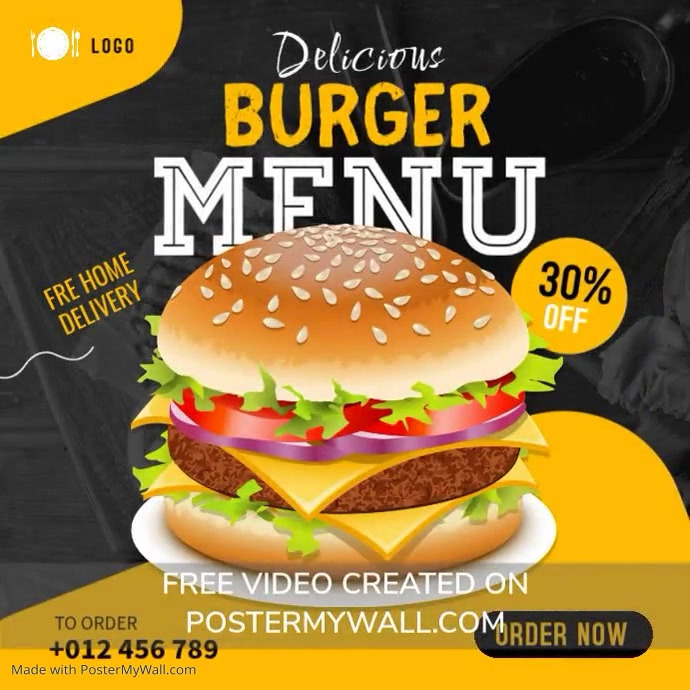 Copy of Burger Menu Banner Design | PosterMyWall